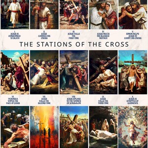 Good Friday Stations of the Cross Art 5 Simon Helps Jesus Carry Cross ...