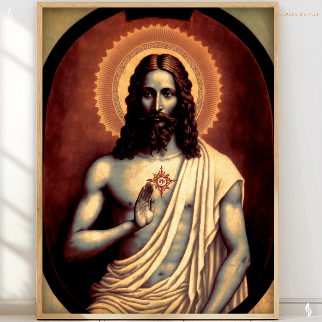 Jesus Saintly Portrait Trippy Psychedelic Art for Spiritual Friend ...