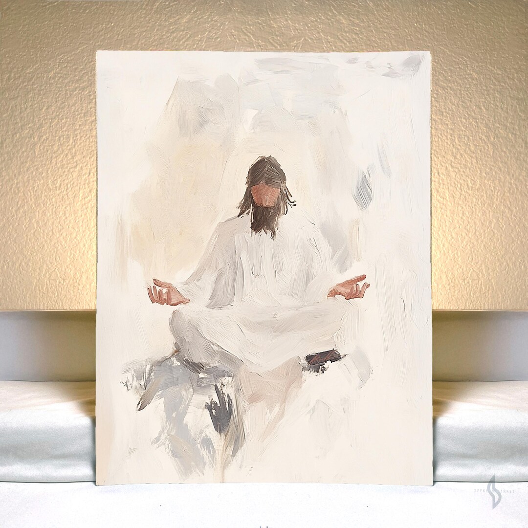 Jesus Art Print, Neutral Pastel Christian Expressionism, Home Decor - Etsy