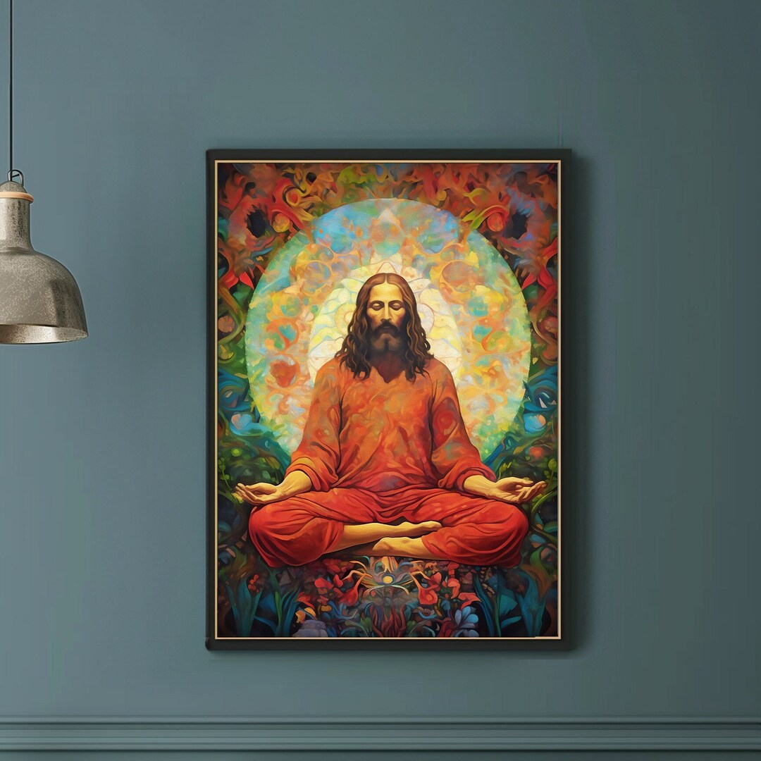 Jesus Meditating Printable Art Jesus Yoga Meditation Art Chris ...