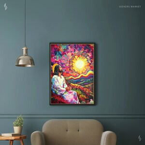 Psychedelic Jesus Art Print, Colorful Christian Gift - Etsy