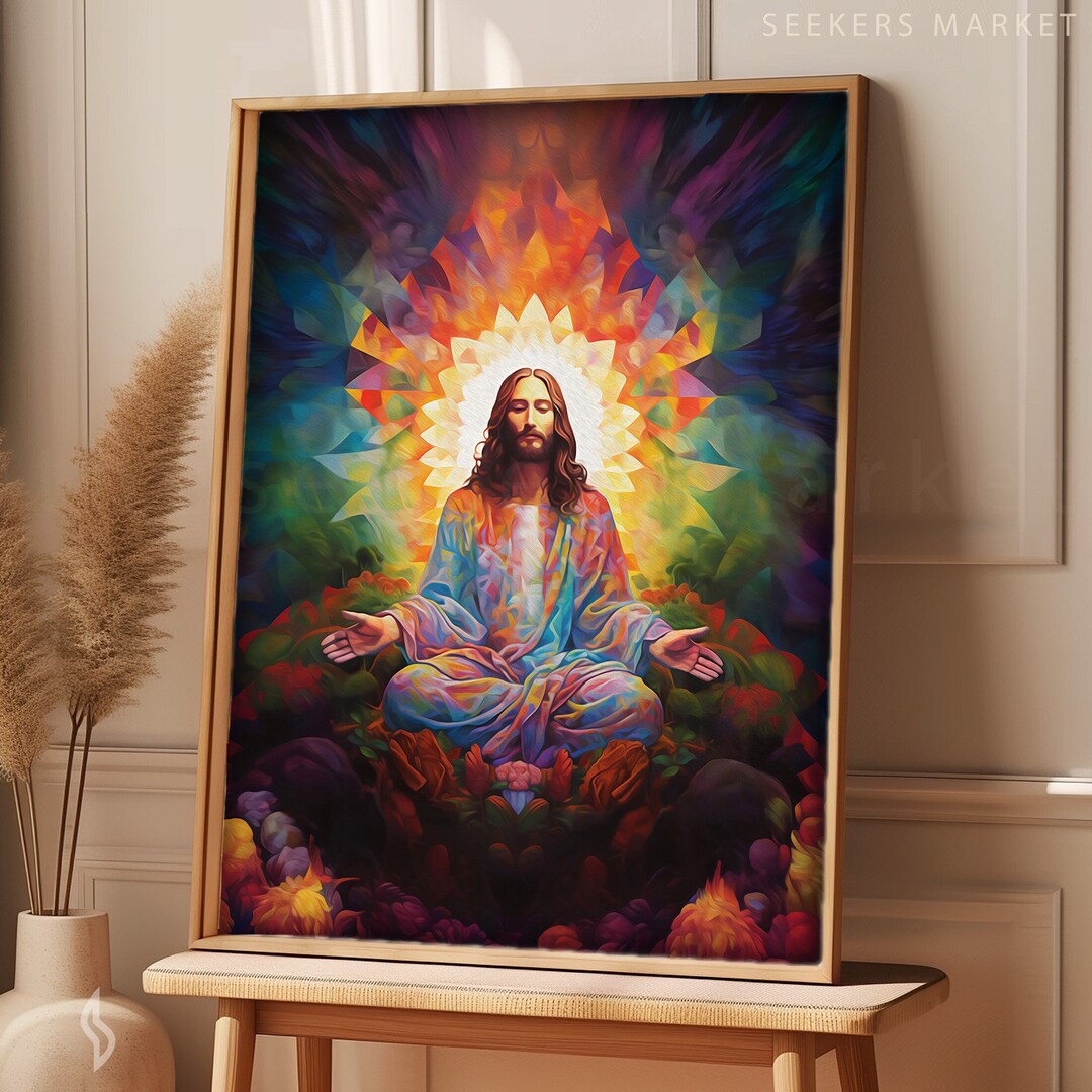 Psychedelic Jesus Art Print - Etsy