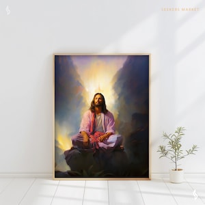 Prayer Art of Jesus Poster All Sizes, Jesus Meditation Art Print ...