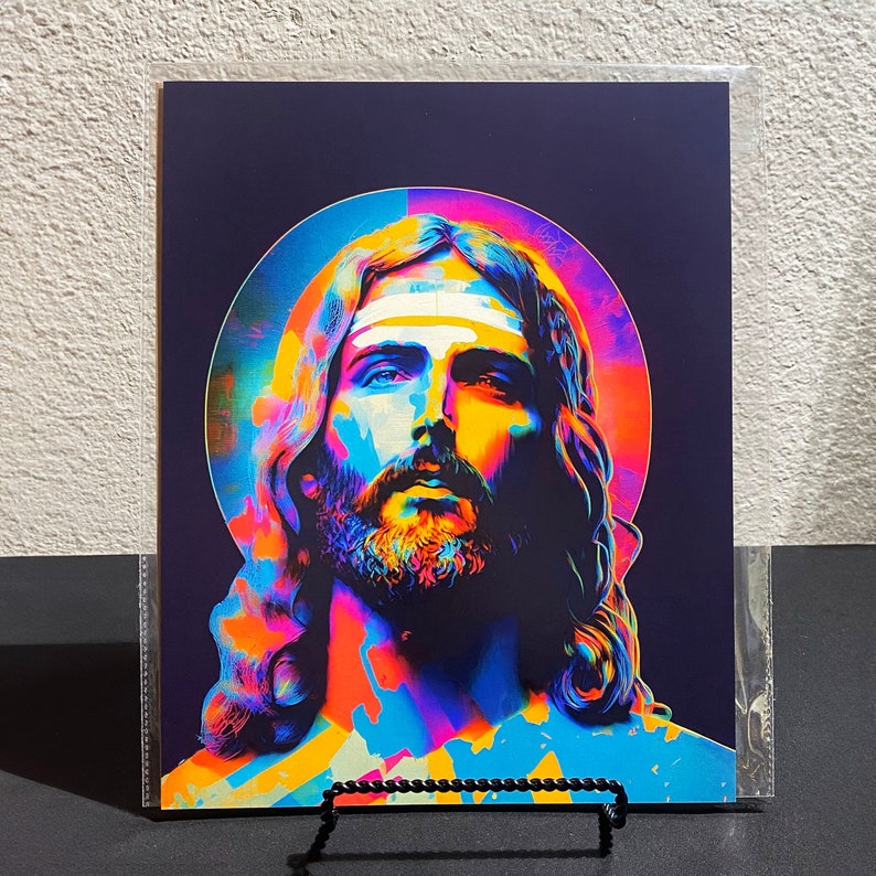 Portrait of Jesus Pop Art Christian Wall Art Bible Gift for Religious ...