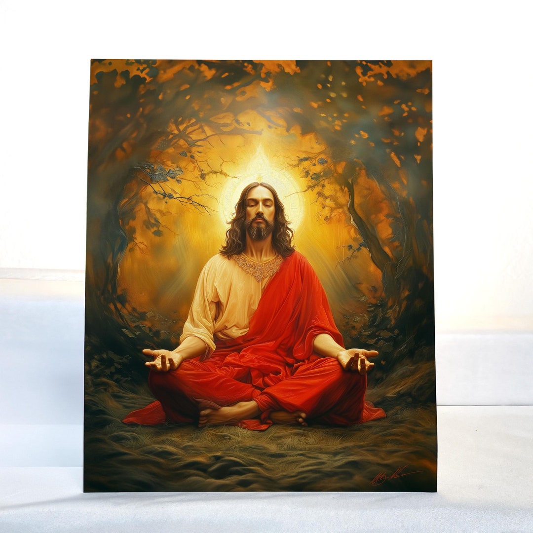 Meditating Jesus Art Print, Spiritual Christ Consciousness Painting - Etsy