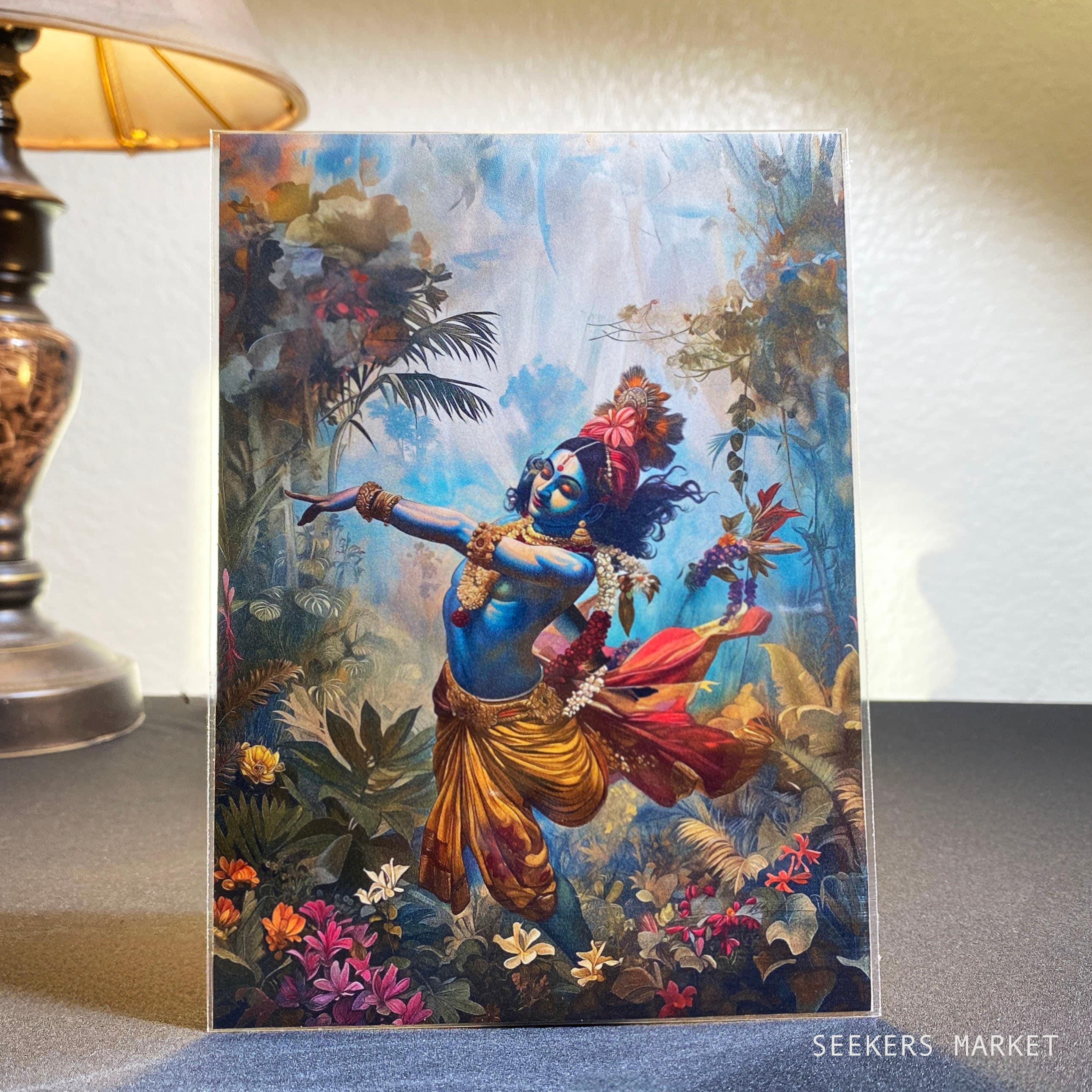 Krishna Ras Leela Art Print, Hindu Spiritual Home Decor - Etsy