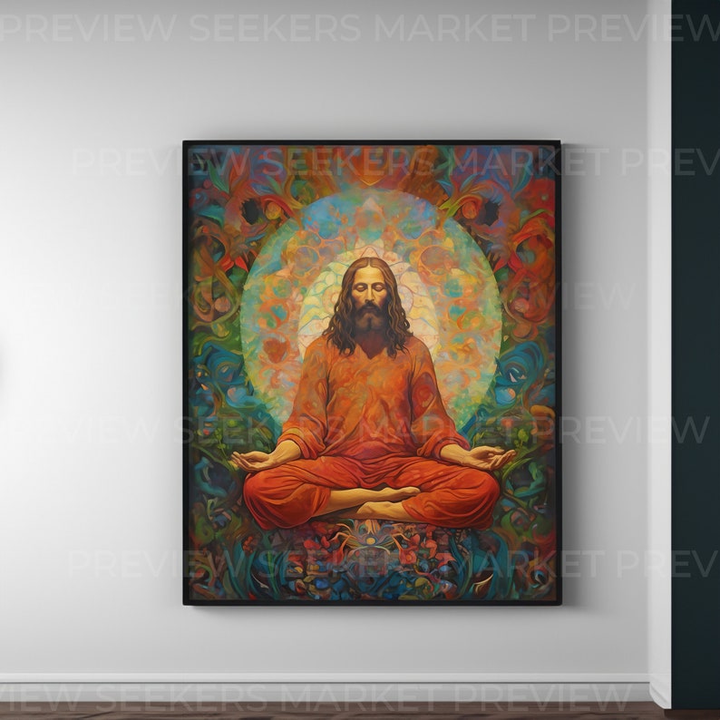 Jesus Christ Art Jesus Meditating Digital Illustration - Etsy