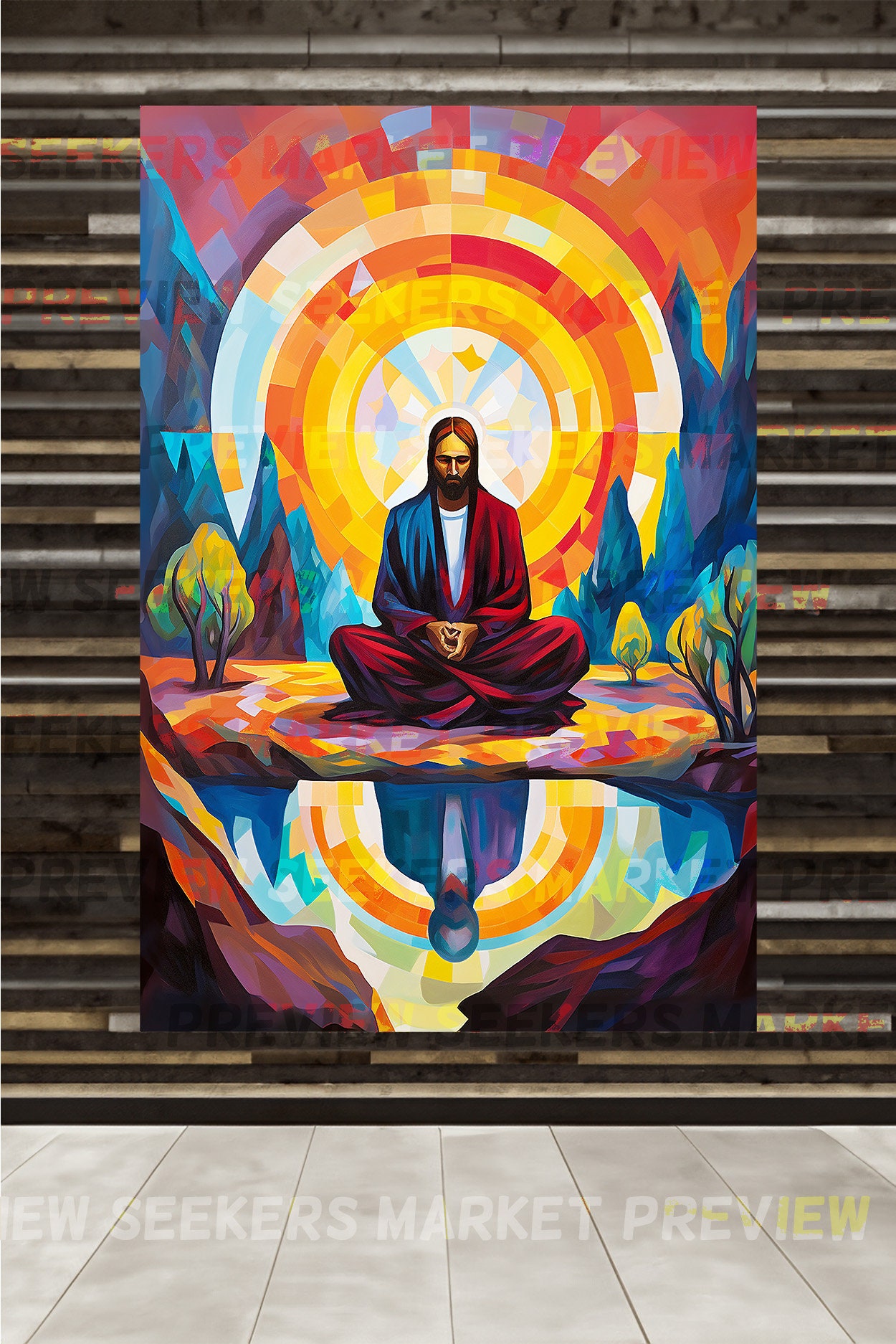 Jesus Christ Meditating in Zion Painting Christianity Digital Art ...