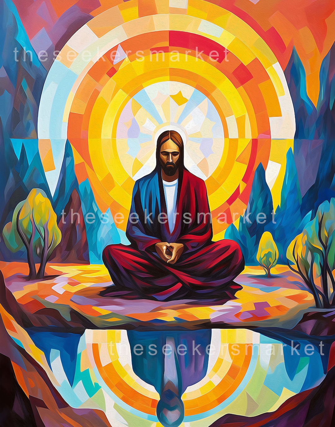 Jesus Christ Meditating Christian Painting Teen Christianity Gift Bible ...