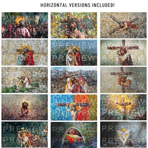 Stations of the Cross Art Series Pack Lent Confirmation Religious Decor Spiritual Decor Catholic ...