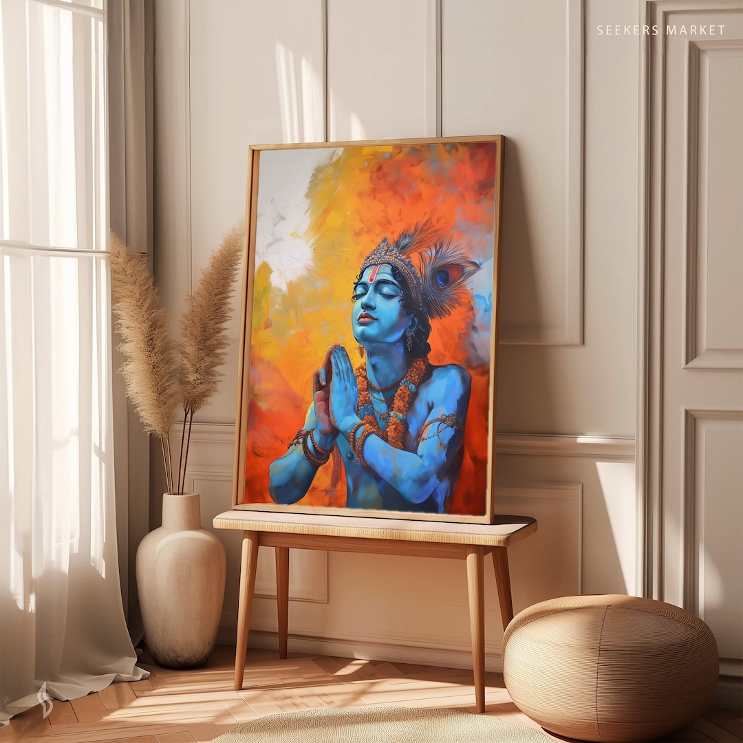 Printable Art Krishna Art Printable Eternal Radiance Krishna Bathed in ...