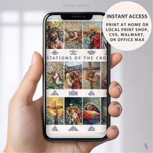 Stations of the Cross Printable Poster, Digital Art Download, Catholic Christian Lent Easter ...