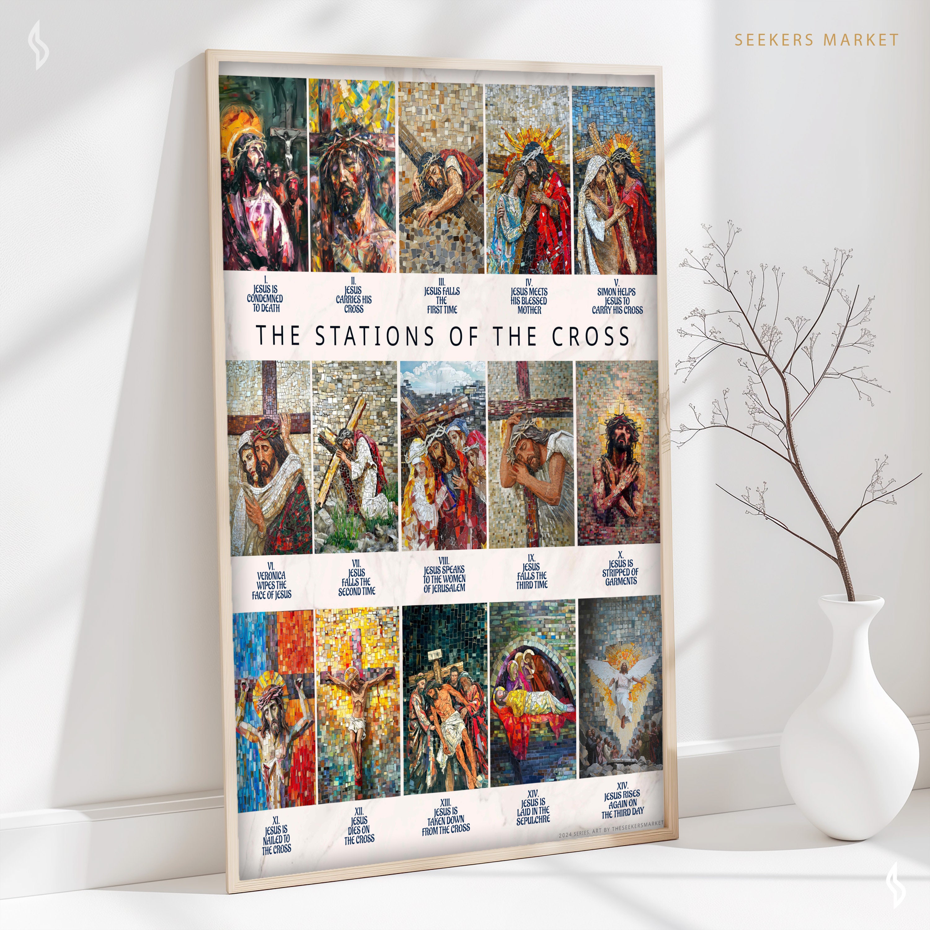 Stations of the Cross Printable Poster A, Digital Art, Catholic Art ...