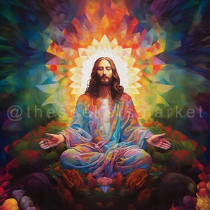 Psychedelic Jesus Art – Christ Consciousness Spiritual Decor (digital ...