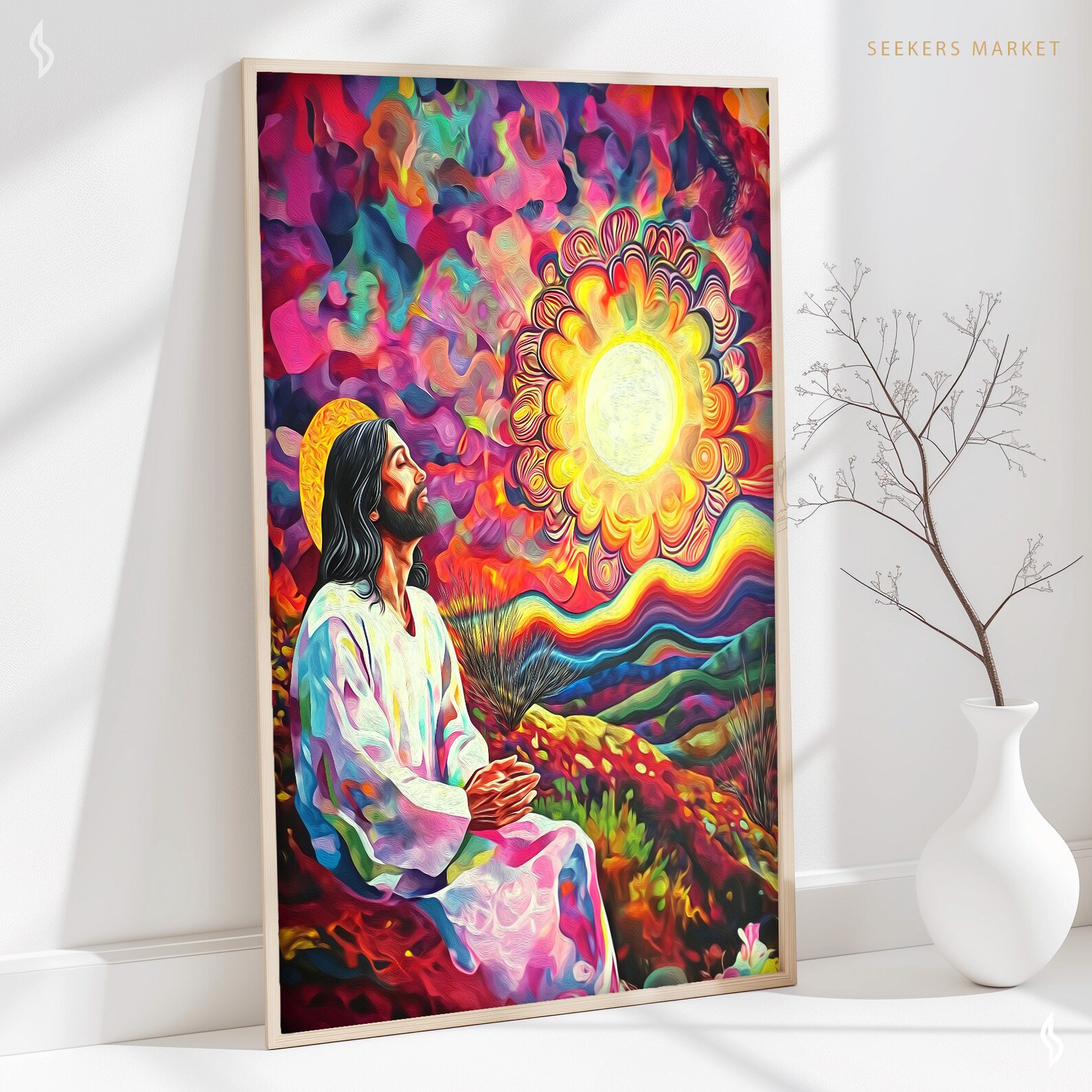 Psychedelic Jesus Art Print, Colorful Christian Gift - Etsy