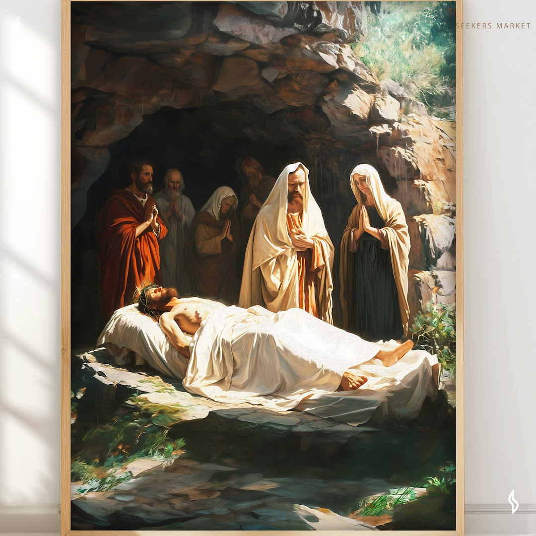 Stations of the Cross Art 14 Jesus Laid in the Tomb, Digital Download ...