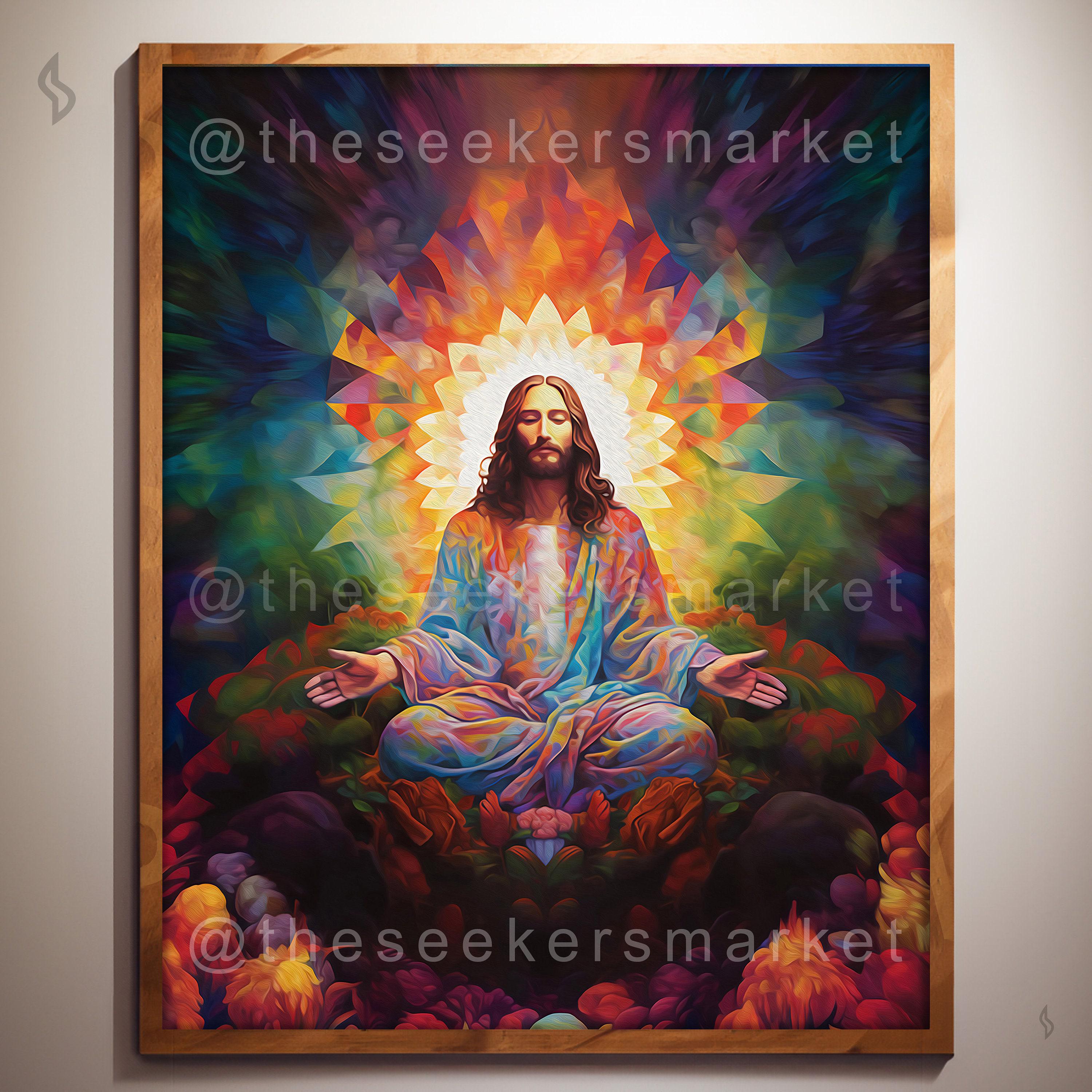 Psychedelic Jesus Art – Christ Consciousness Spiritual Decor (digital ...
