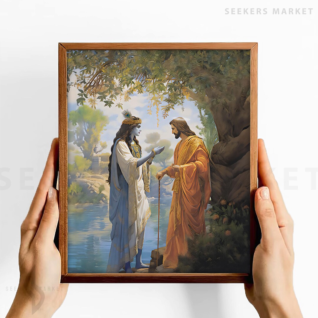 Lord Jesus Lord Krishna Art Print Chakra Yoga Meditation Guru Sage ...