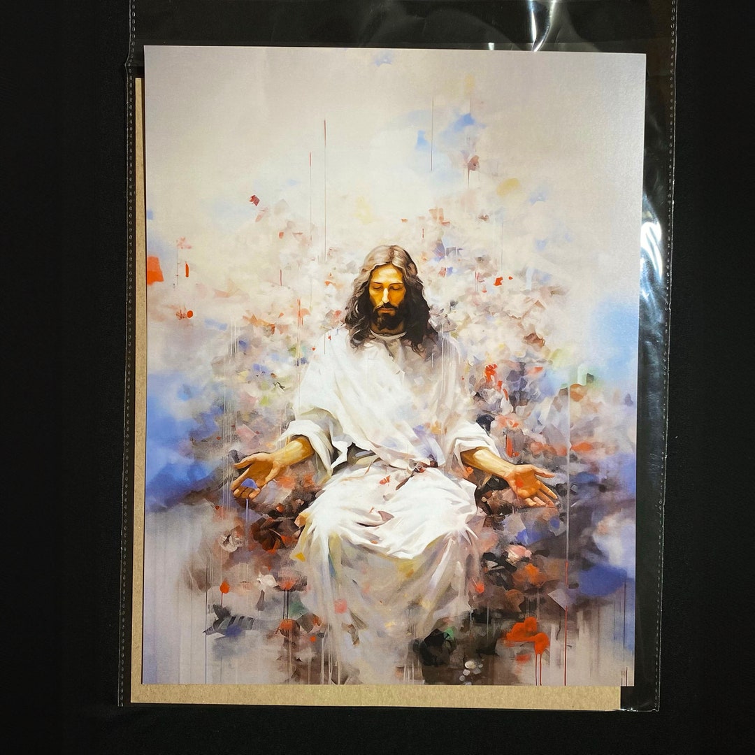 Jesus in Rapture Resurrection White Splash Art Digital Art - Etsy