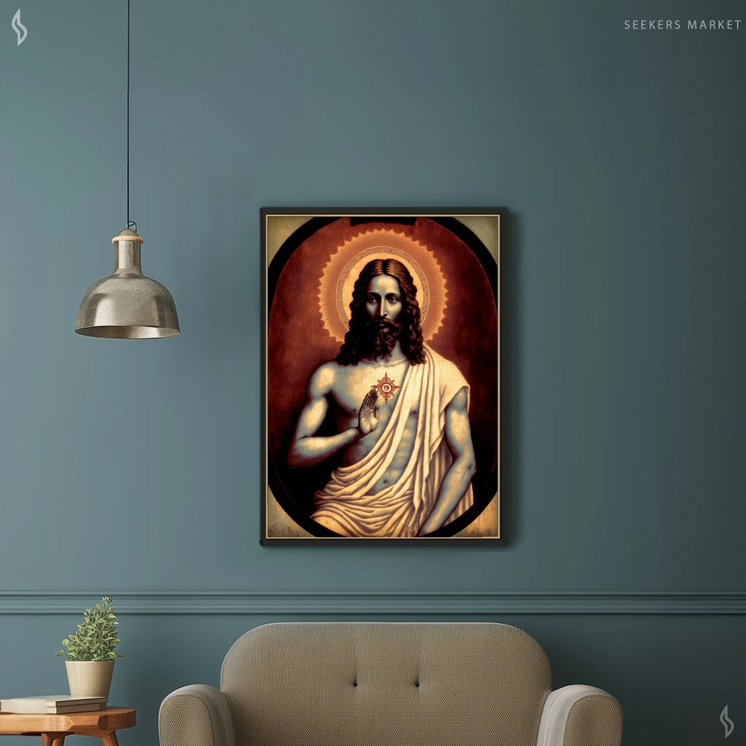 Jesus Saintly Portrait Trippy Psychedelic Art for Spiritual Friend ...