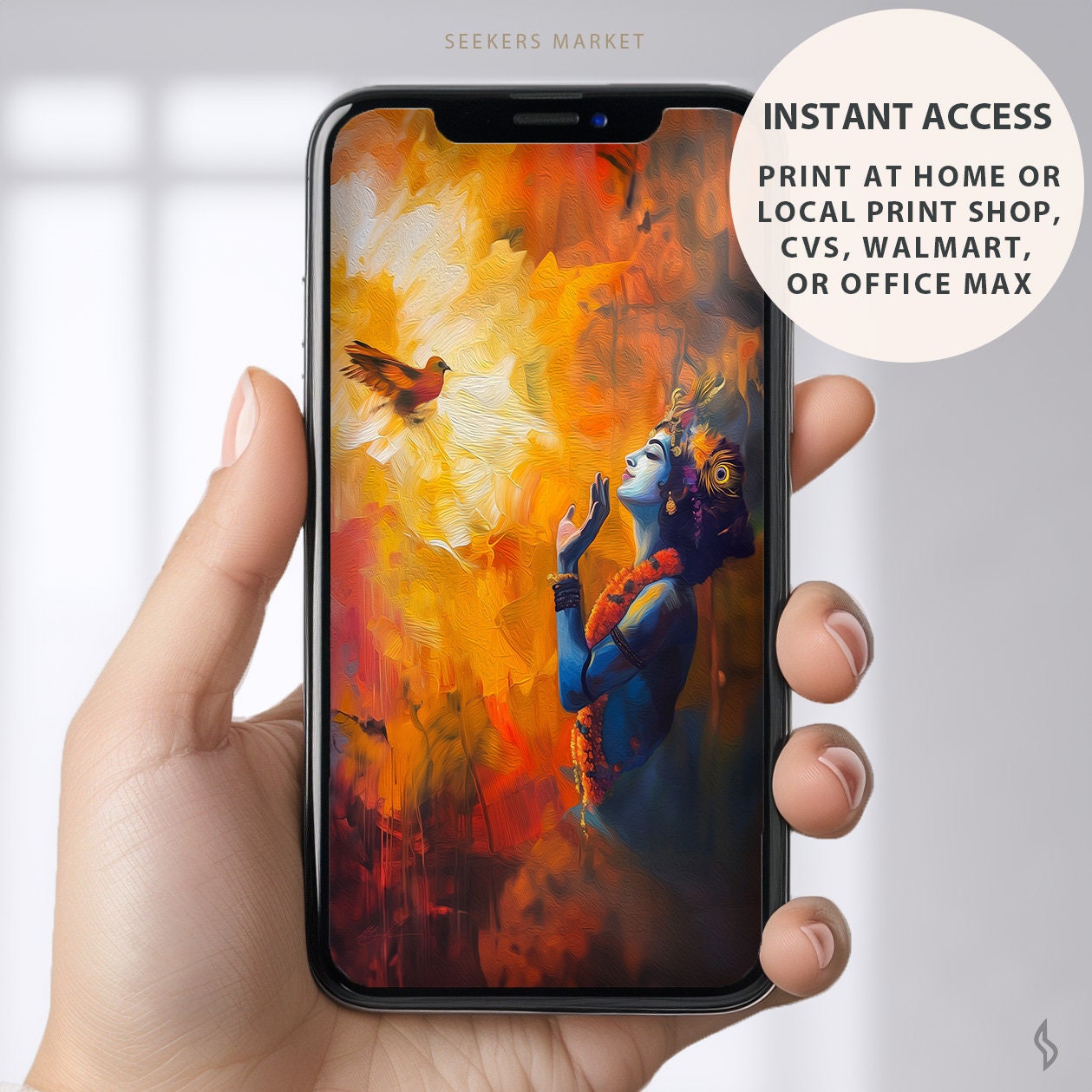 Printable Art Krishna Art Printable Eternal Radiance Krishna Sunset ...