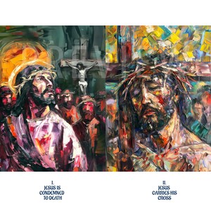 Stations of the Cross Art Series Pack Lent Confirmation Religious Decor ...