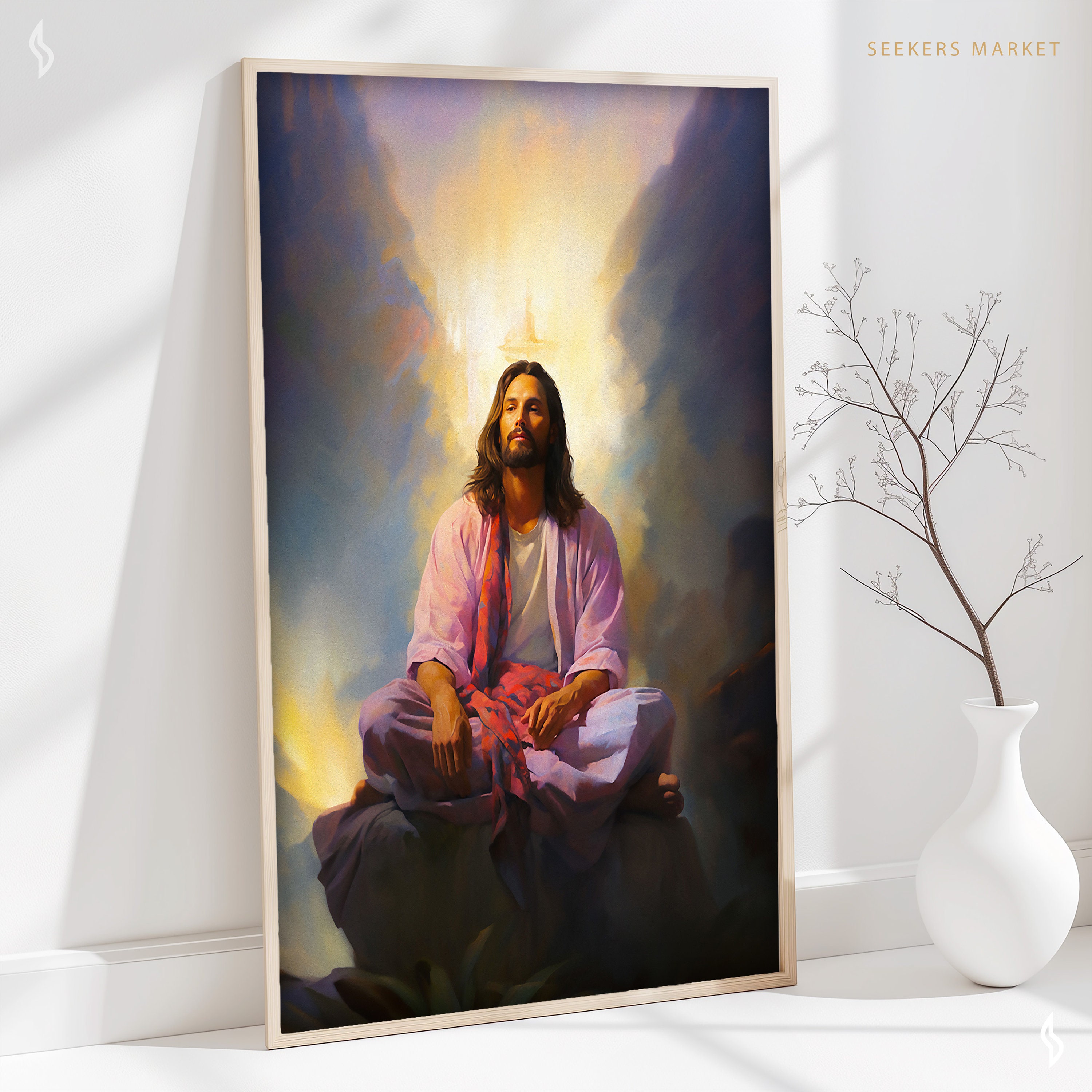 Prayer Art of Jesus Poster All Sizes, Jesus Meditation Art Print ...