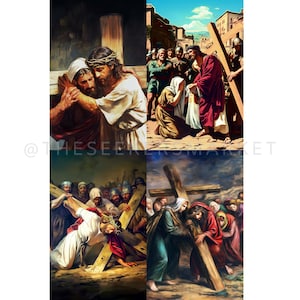 Way of the Cross Series 2024 Prints Bundle, USA Only, Holy Week Lenten ...