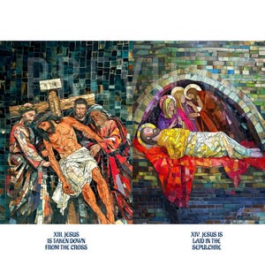 Stations of the Cross Art Series Pack Lent Confirmation Religious Decor ...