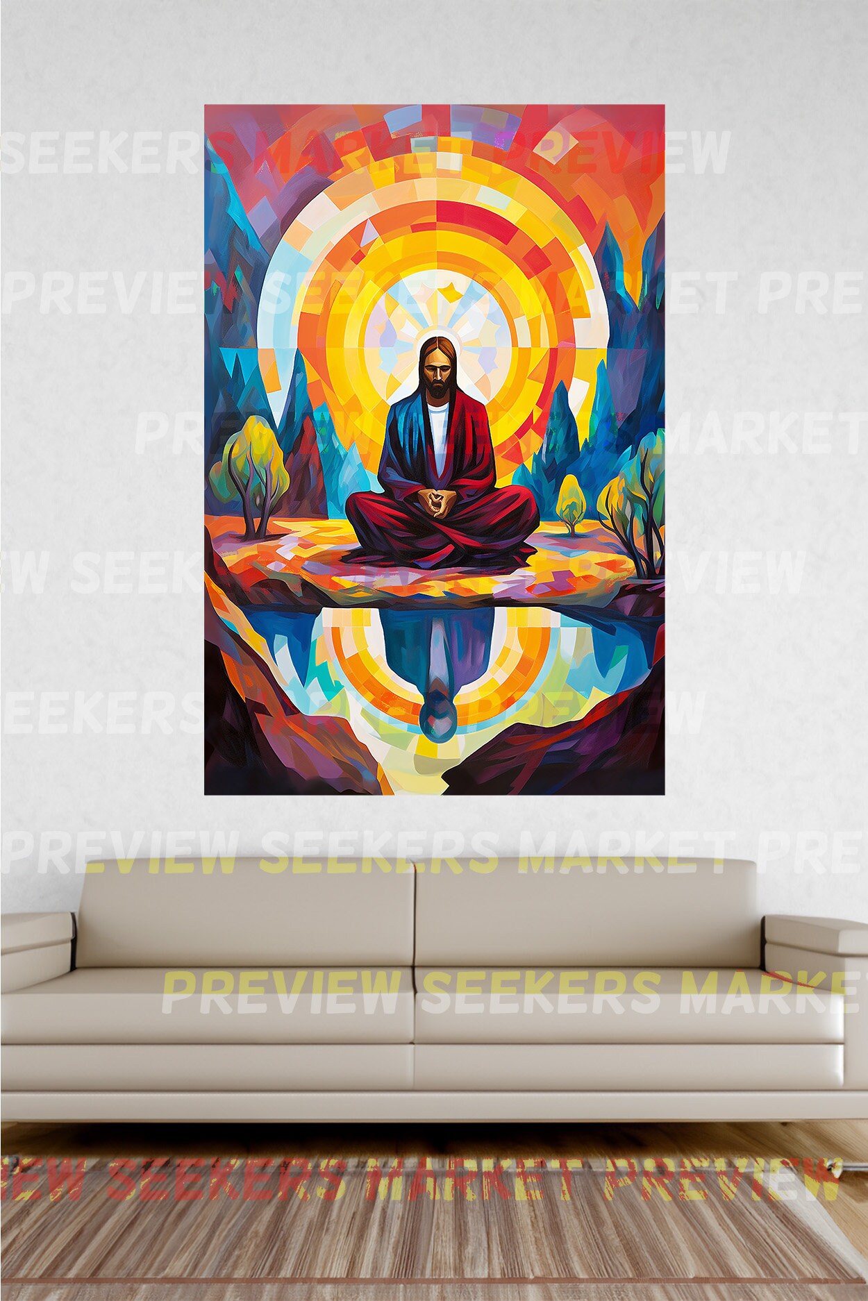 Jesus Christ Meditating in Zion Painting Christianity Digital Art ...