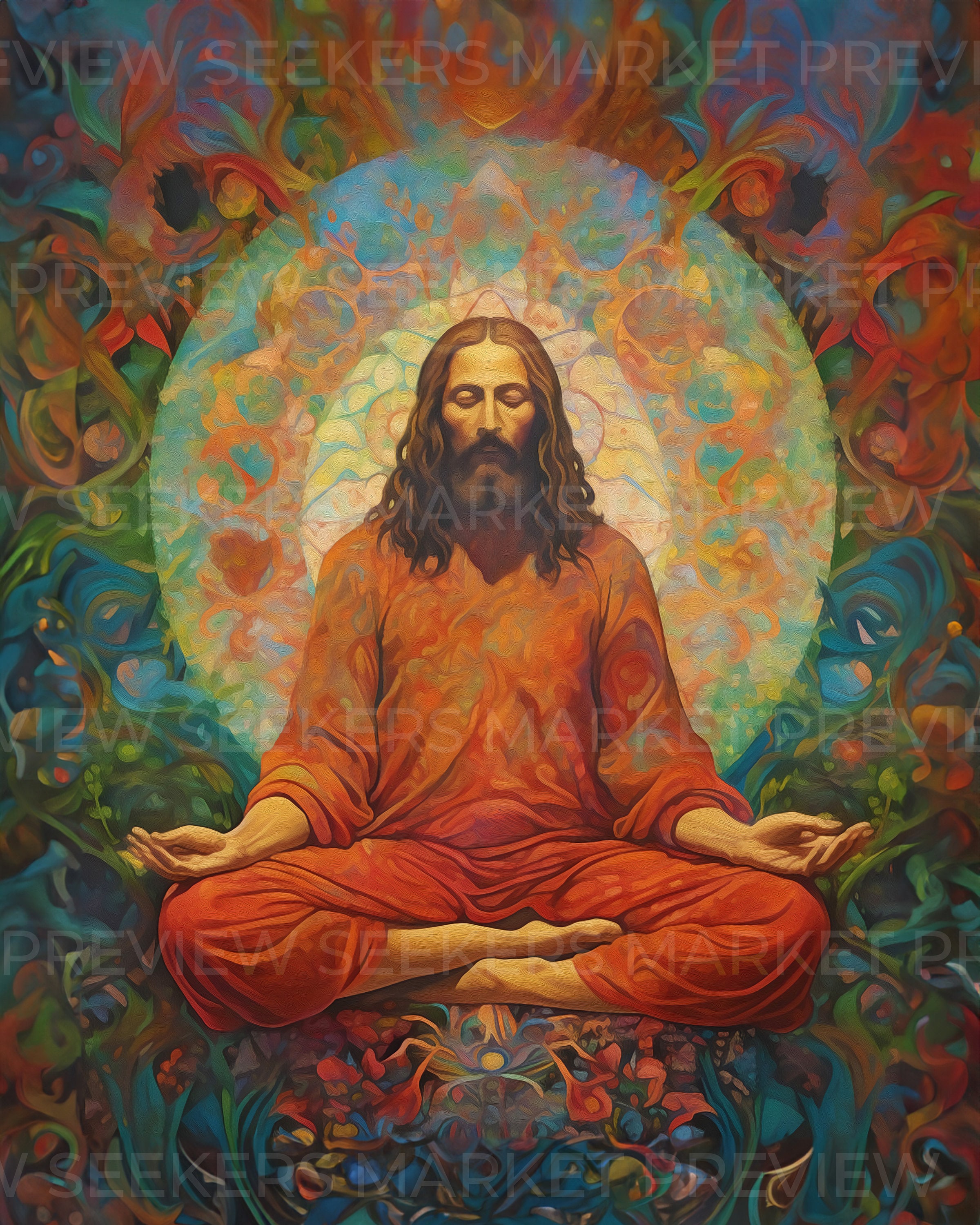Jesus Christ Art Print Jesus Meditation Jesus Painting Yogi - Etsy ...