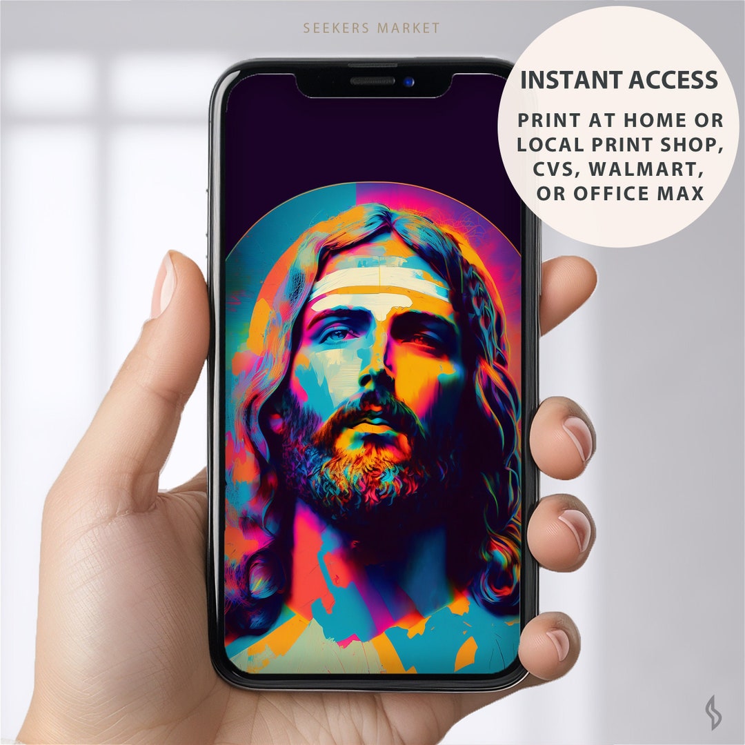 Jesus Portrait Printable Art Spiritual Religious Psychedelic Trippy ...