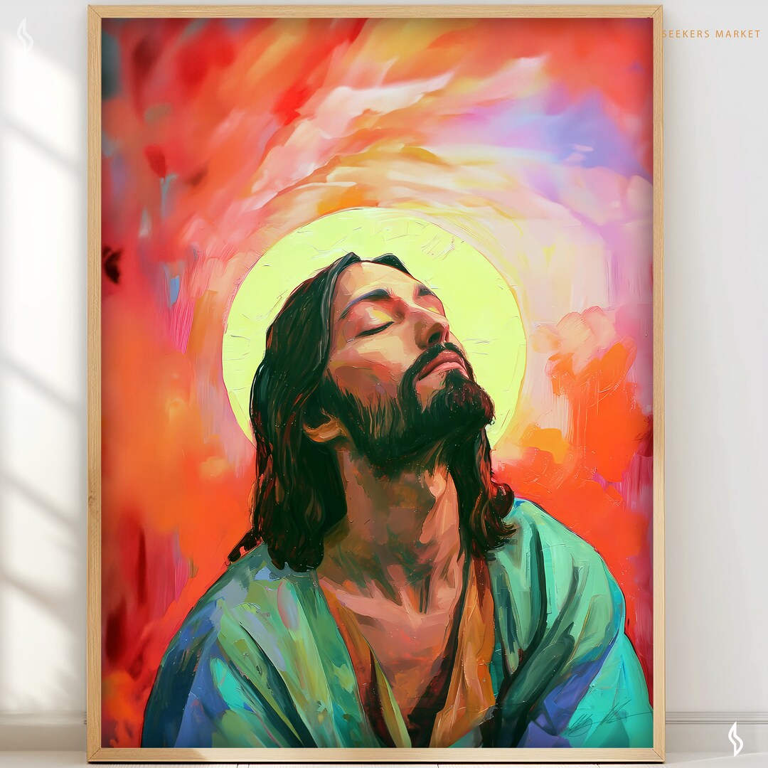 Jesus Art Jesus Painting Bible Art Bible Gift Wall Art Painting Sun ...