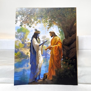 Jesus Krishna Painting Print, Krishna Meets Jesus Art Print, Spiritual ...