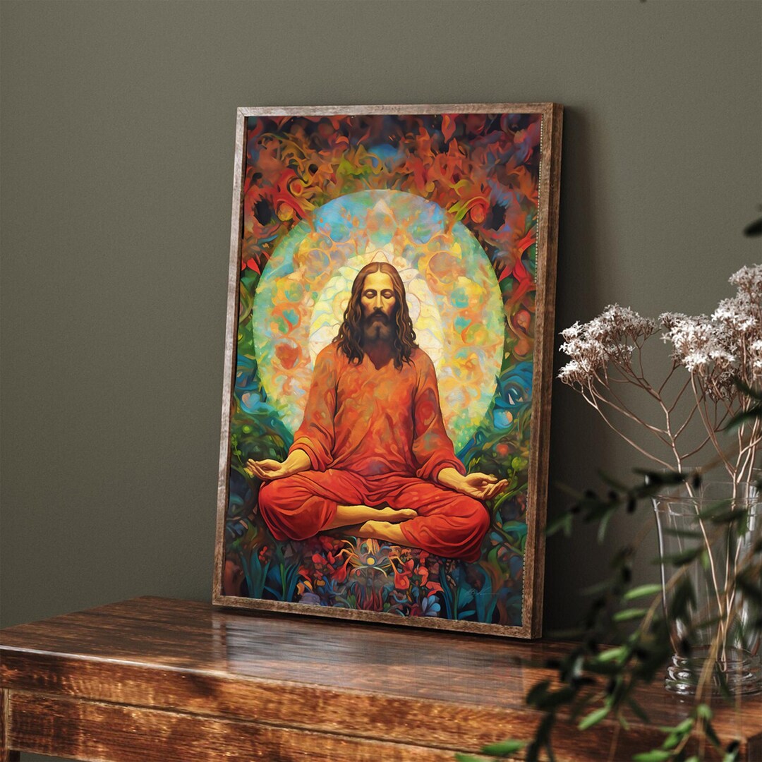 Moderne Jesus Kunstdruck spirituelle Geschenkidee Psychedelische Jesus ...