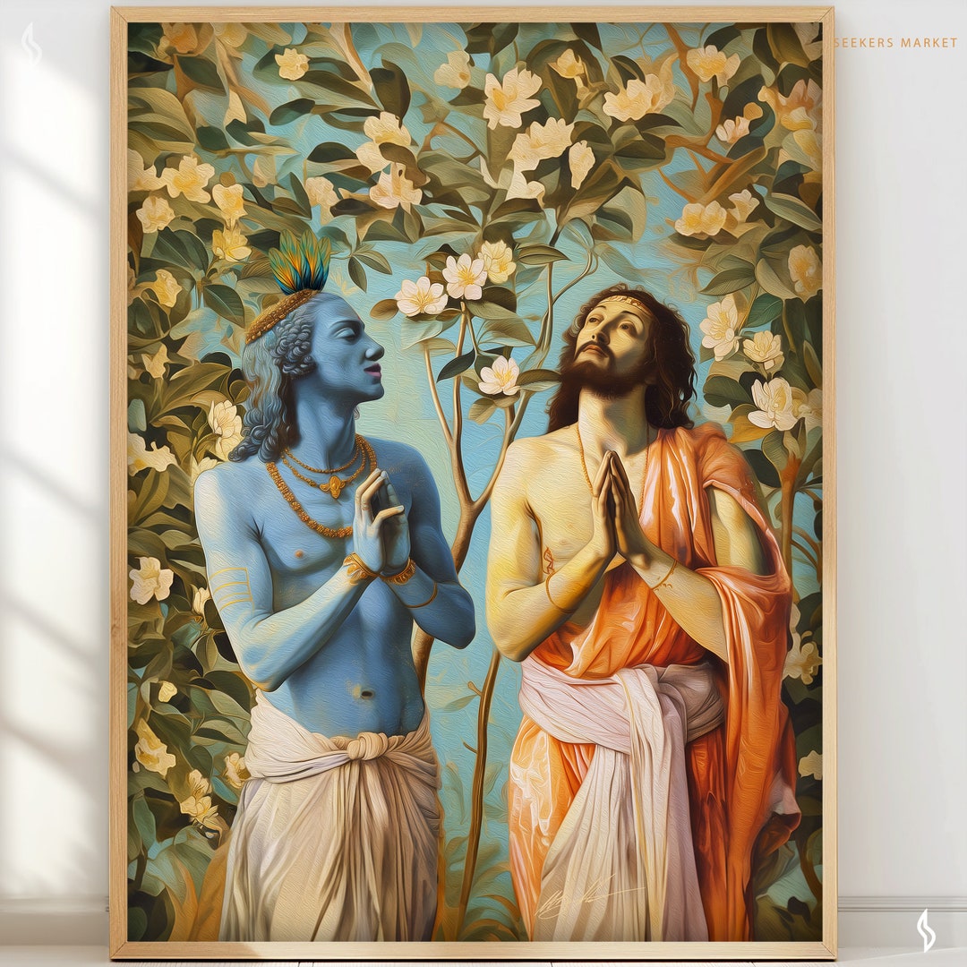 Krishna Jesus Art Print Esoteric Spirituality Art Poster All Sizes RJK9 ...