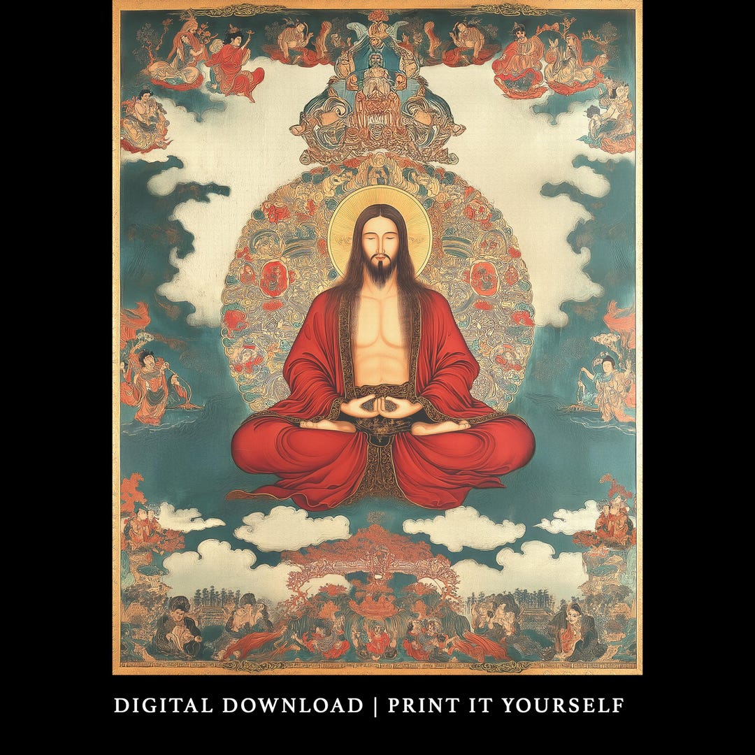 Chinese Jesus Christ 耶稣基督 Printable Art Download Jesus Tibetan ...