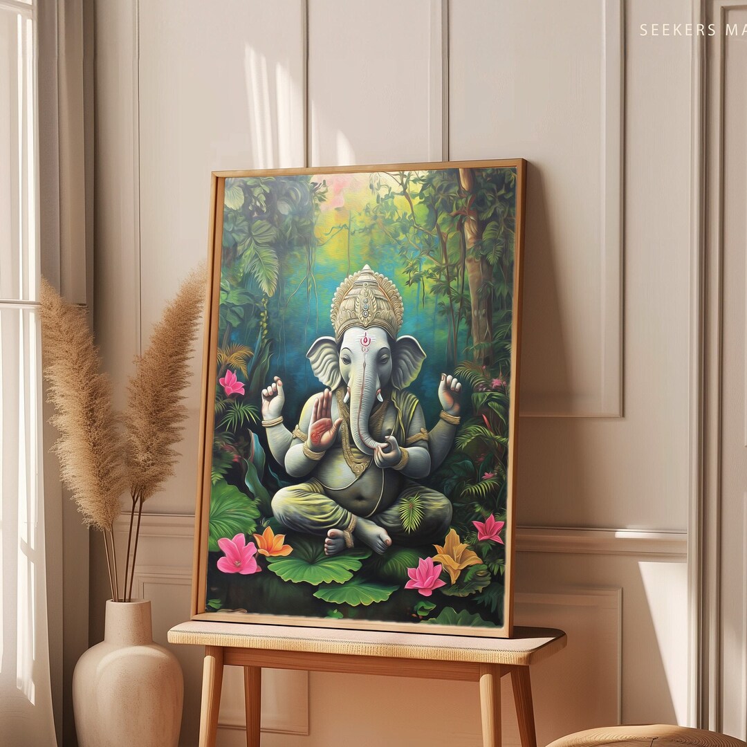 Lord Ganesha Art Print, Hindu God Home Decor - Etsy