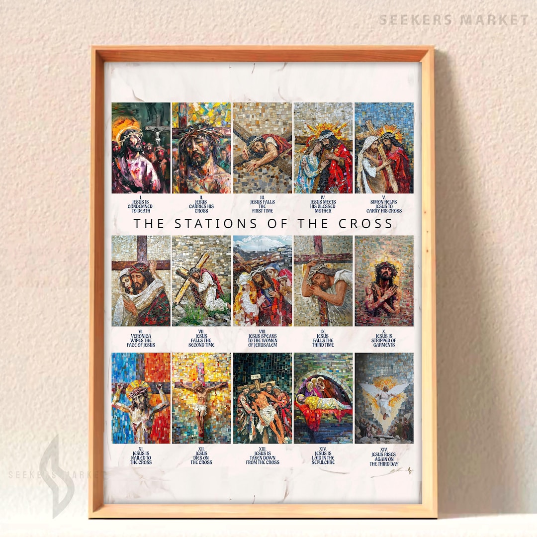 Stations of the Cross Single Poster 15 Stations Wall Art Print for Lent ...