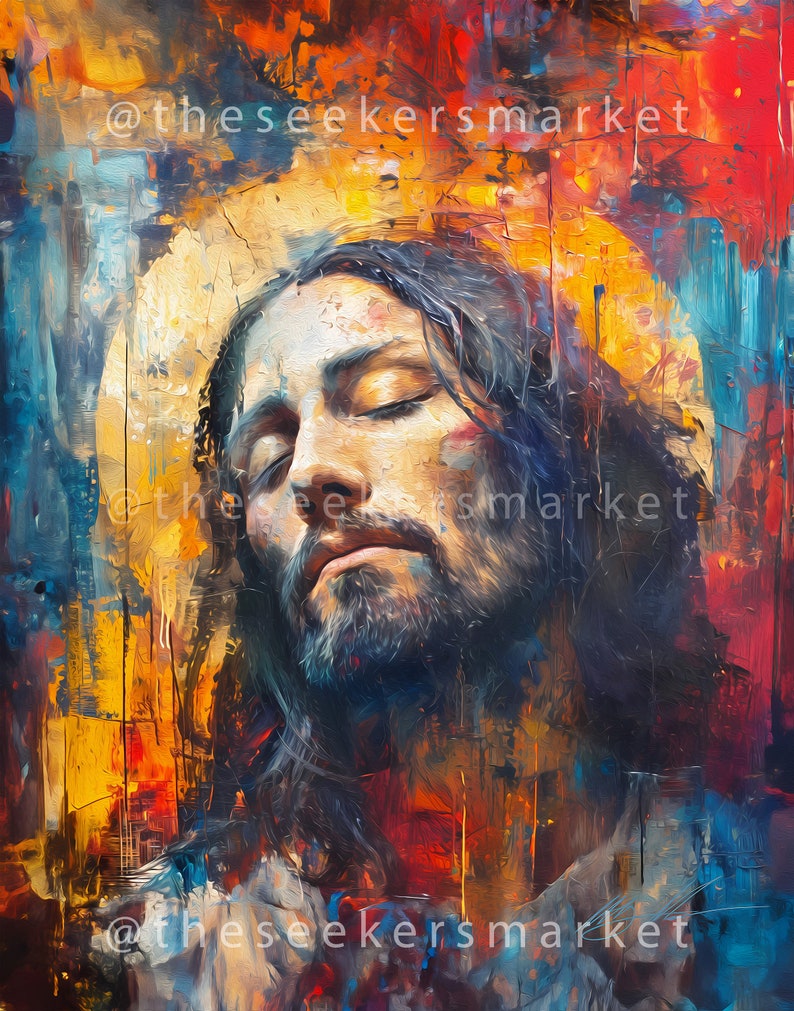Jesus Christ Realism Portrait Art Download Prayer Religious Digital Art