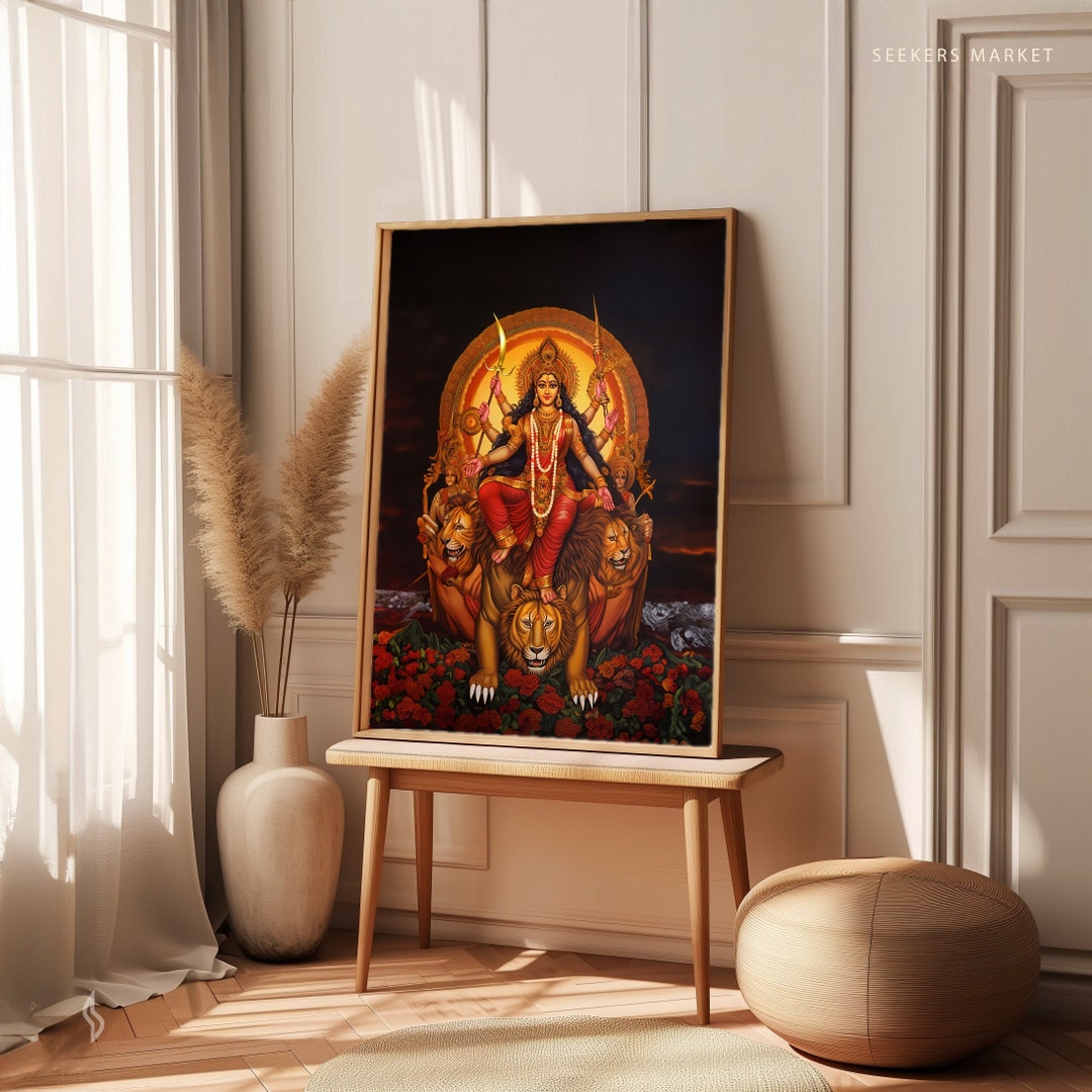 Durga POSTER Hindu Art Print Goddess Durga Gift Her Spiritual Home ...