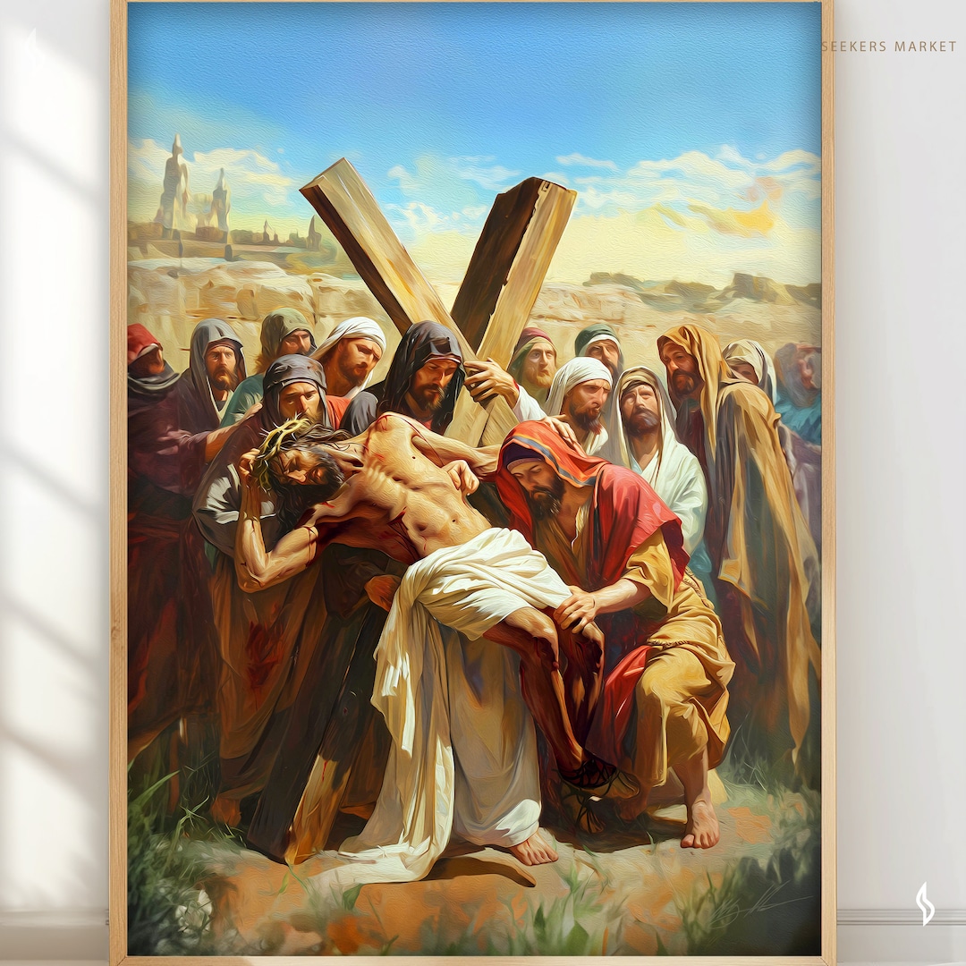 Easter Art Stations of the Cross Art 13 Jesus Taken Down From the Cross ...