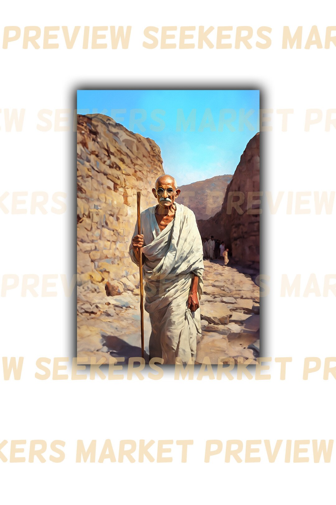 Mahatma Gandhi Portrait Art Print Painting Mohandas K Gandhi Premium ...