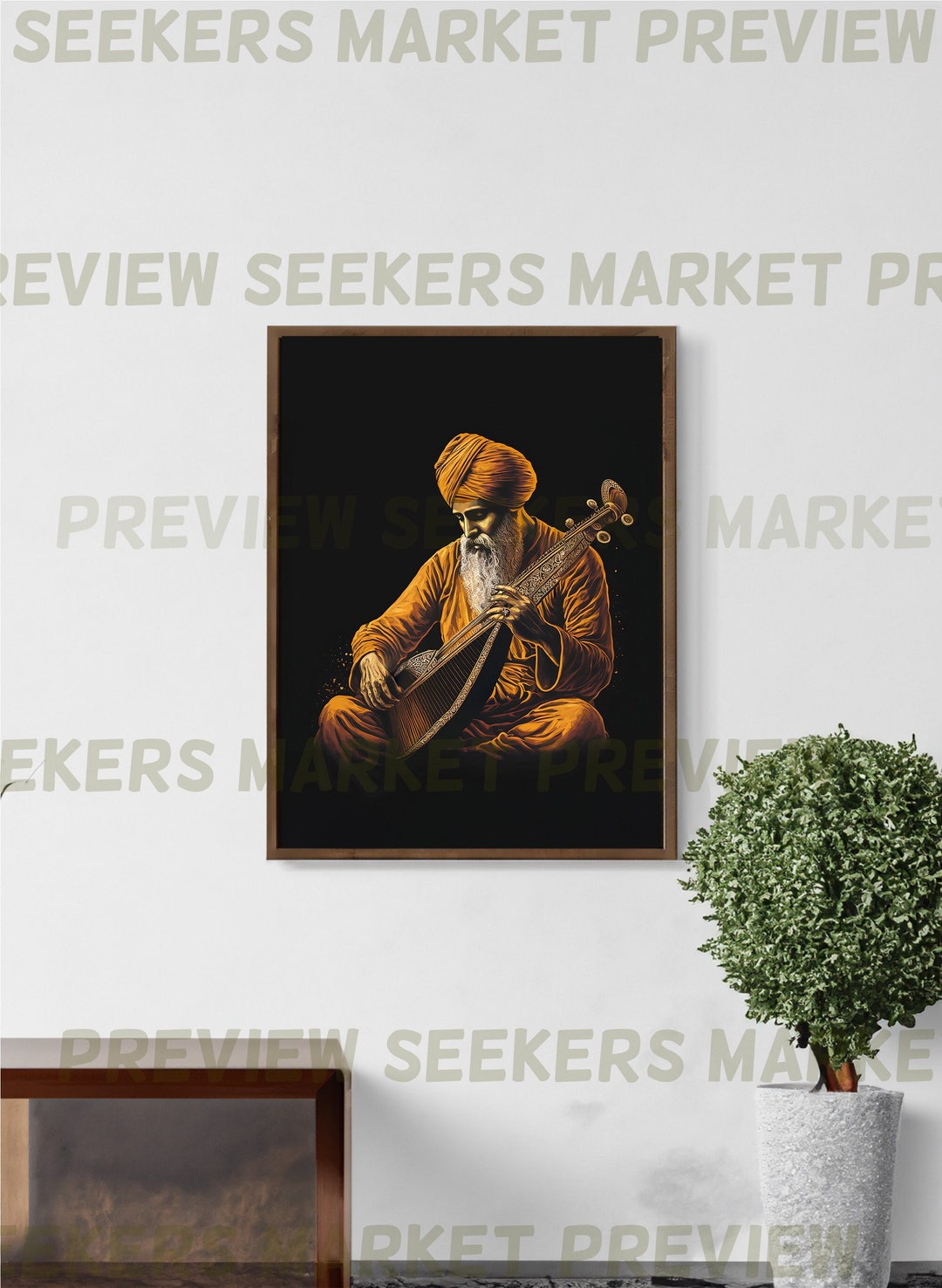 Guru Nanak Dev Ji Playing Rubab Sikhism Poster Sikh Premium Matte Paper ...