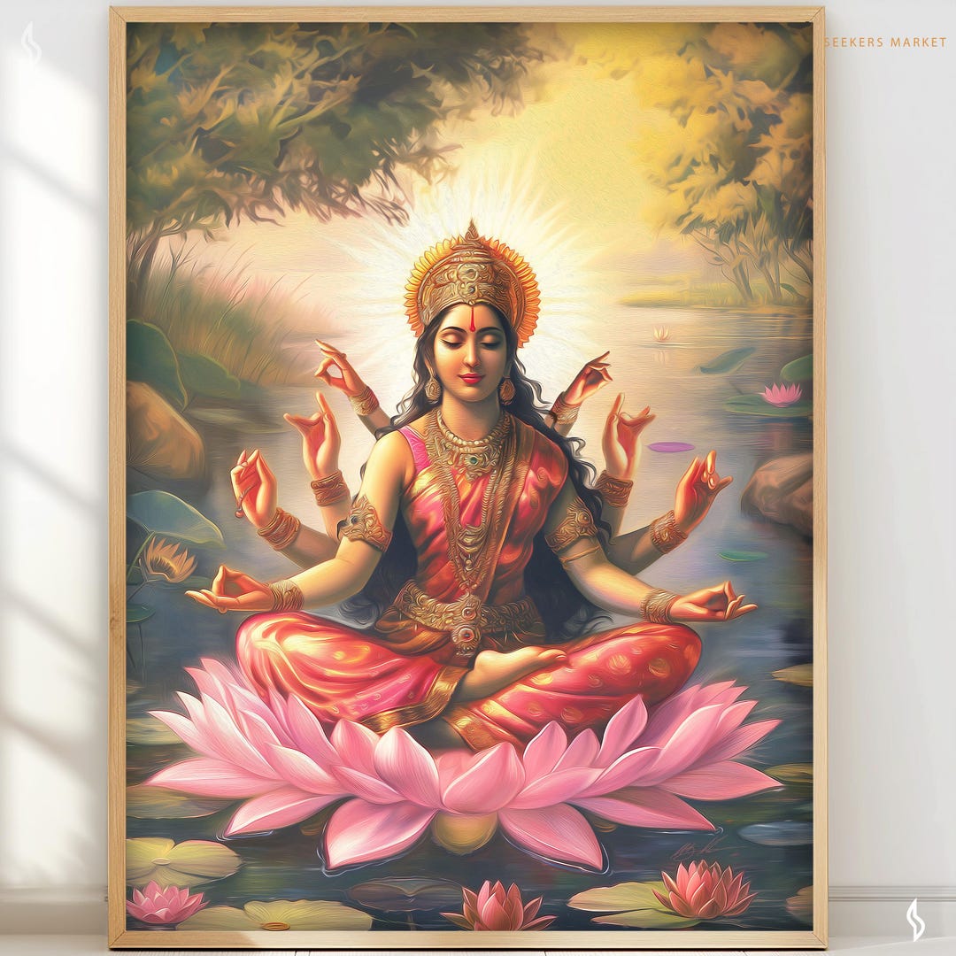 Lakshmi Printable Art Hindu Gift Indian Wall Art Spiritual Home Decor ...