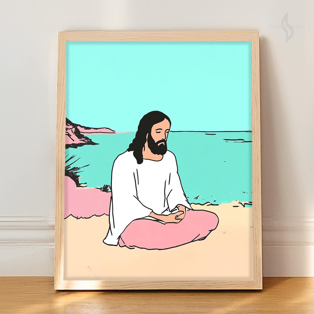 Jesus Pop Art Beach Art Print Beach House Wall Art Home Decor Summer ...