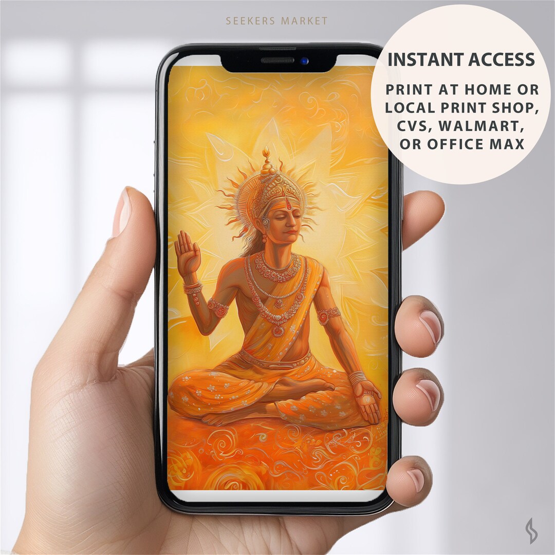 Surya Portrait Digital Download Hindu Sun God Smarta Aditya Dev ...