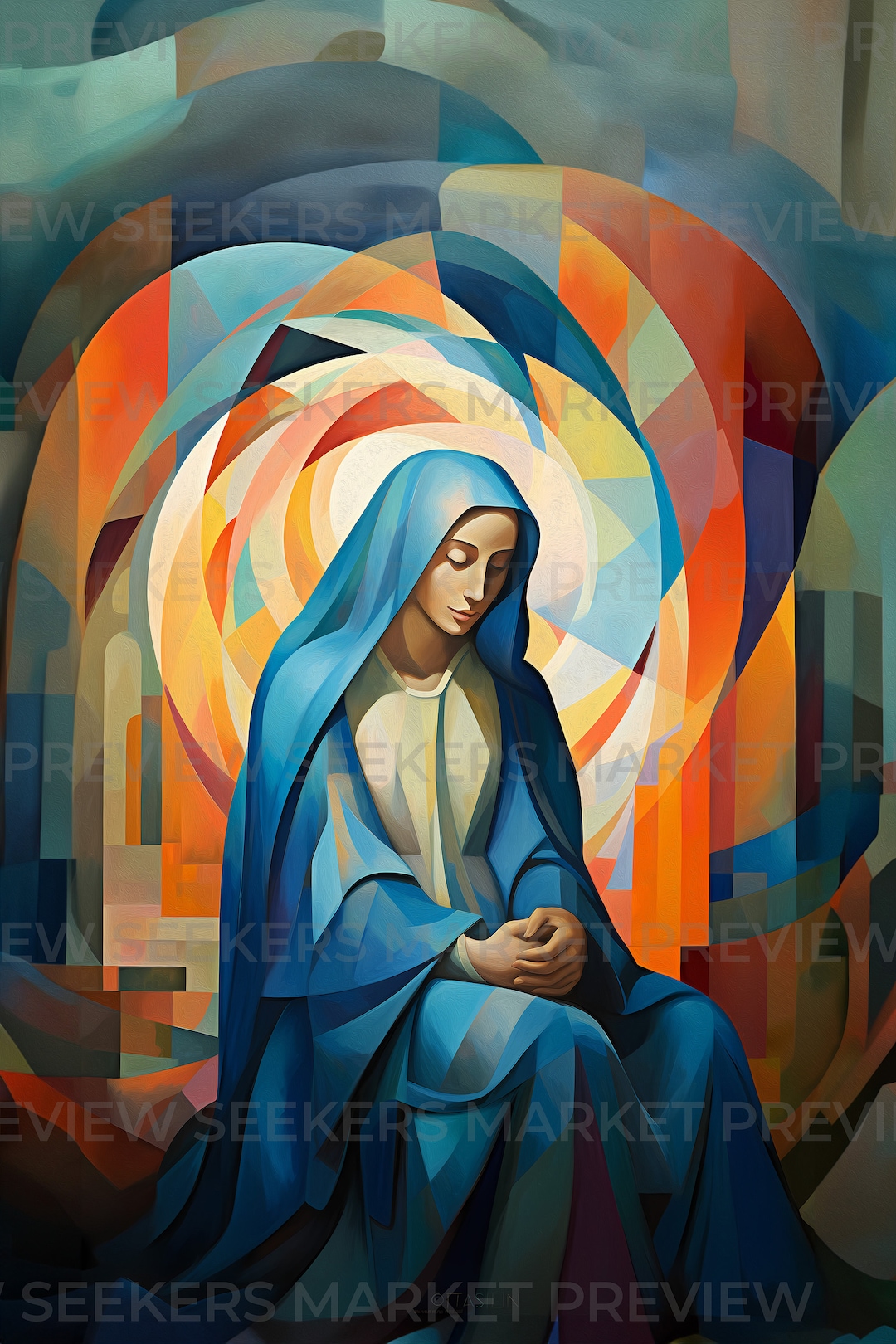 Virgin Mary Mother of Jesus Painting Mosaic of Lady Guadalupe Wall Art ...