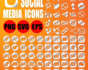 Social Media Icons Bundle Transparent Social Icons Designs PNG SVG EPS ...