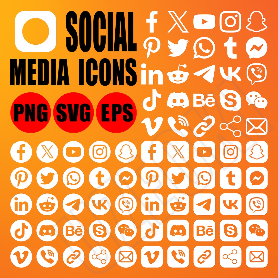White Social Media Icons Bundle Transparent Social Icons Designs PNG ...